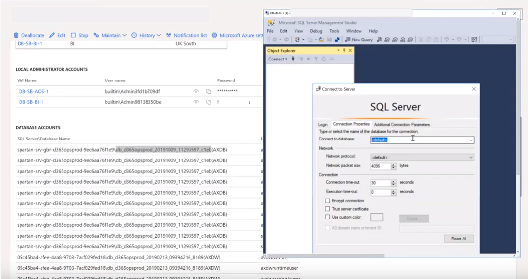 Connect to the SQL database of a Dynamics 365 Finance Test instance ...